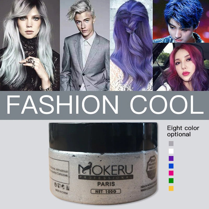 Mokeru DIY Hair Wax Color Cream | Silver Grey Temporary Hair Dye Color ...